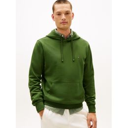 Hoodie Tommy Hilfiger "ESSENTIAL TERRY", Herren, Gr. S, mountain pine, Sweatware, Obermaterial: 100% Baumwolle, regular fit, Sweatshirts Hoodie, mit Tunnelzug und Flag-Stickerei