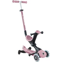 Tretroller Globber "GO-UP DELUXE LIGHTS ECO 360, mit Leuchtrollen", beere, Roller, KinderB:28cm L:99cm, Aufsitzrad mit Schubstange, Laufrad und Scooter, B:28cm L:99cm