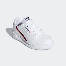 Sneaker adidas originals "CONTINENTAL 80", Kinder, Gr. 35,5, bunt (cloud wei&szlig;, scarlet, collegiate navy), Leder, Polyurethan, unifarben mit Farbeinsatz, Schuhe Sneaker, f&uuml;r Kinder und Jugendliche