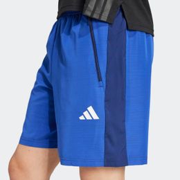 Shorts adidas Performance "TR-ES WV MEL S", Herren, Gr. M, L&auml;nge 7, blau (dunkelblau melange), Obermaterial: 100% Polyester, Hosen Shorts, f&uuml;r Training und sportliche Aktivit&auml;ten, mit Rei&szlig;verschlusstaschen
