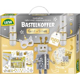 Kreativset LENA "Bastelkoffer Gold & Silber", bunt (silberfarben, goldfarben), Kreativsets, Kinder, Kunststoff