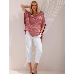 Strickpullover Heine "Pullover", Damen, Gr. 40/42, koralle, 80% Viskose, 20% metallisierte Fasern, unifarben, Pullover Strickpullover