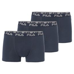 Boxershorts Fila "MAN BOXER SHORTS", Damen, Gr. L, blau (navy), Obermaterial: 95% Baumwolle, 5% Elasthan, unifarben, eng, Unterhosen, mit elastischem Logobund