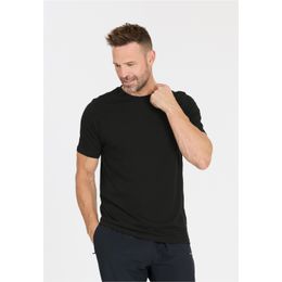 T-Shirt Endurance "Rabby", Herren, Gr. S, schwarz-wei&szlig; (schwarz, wei&szlig;), 60% Baumwolle, 40% Polyester, unifarben, normal, Rundhals, Shirts T-Shirt, f&uuml;r Komfort beim Sport und im Alltag
