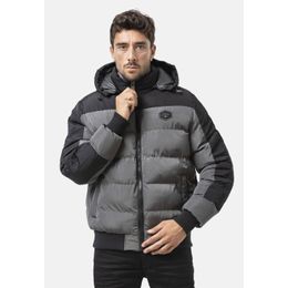 Cipo & Baxx Winterjacke CIPO & BAXX "CM177", Herren, Gr. L, anthrazit, Stoff, 100% Polyester, unifarben, figurumspielend normal, ohne Ausschnitt, Jacken Winterjacke, mit markantem Logo-Patch