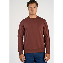 Sweatshirt LINDBERGH "LINDBERGH Sweatshirt", Herren, Gr. L, burgundy, Obermaterial: 85% Baumwolle, 15% Polyester, l&auml;ssig geschnitten, Sweatshirts Sweatshirt