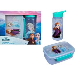 Lunchbox Scooli "Frozen", Kinder, blau (frozen), Lebensmittelaufbewahrungsbeh&auml;lter Lunchbox, mit Trinkflasche