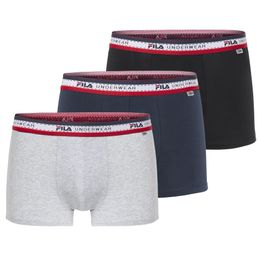 Boxershorts Fila "MAN BOXER SHORTS", Damen, Gr. S, bunt (mix), Obermaterial: 95% Baumwolle, 5% Elasthan, bedruckt, unifarben mit Farbeinsatz, k&ouml;rpernah, Unterhosen, elastischer Logo-Webbund, ohne Eingriff
