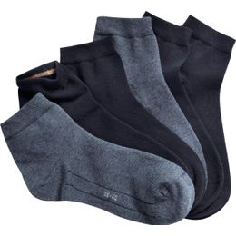 Camano Damen Kurzschaft-Socken 1x marine + 2x mittelblau + 4x hellblau Gr&ouml;&szlig;e 35-38
