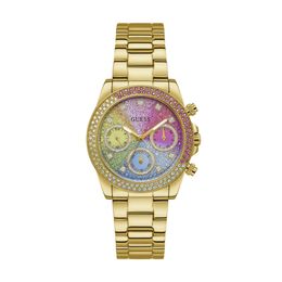 Guess Uhr 'Sol' Damen Gr&ouml;&szlig;e One Size hellblau / gelb / gold / pink