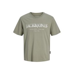 Jack & Jones Jack & Jones T-Shirt 'JJDevin Daytona' Herren Gr&ouml;&szlig;e L schlammfarben / wei&szlig;