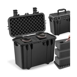 TecTake&reg; Kamerakoffer, aus robuster Hartschale mit 4 dicken Schaumstoffeinlagen, wasserdicht und temperaturbest&auml;ndig, 41 x 22 x 34 cm