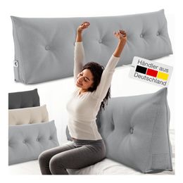 ELONEO R&uuml;ckenkissen Bett- und R&uuml;ckenst&uuml;tzkissen >Grau< 160cm