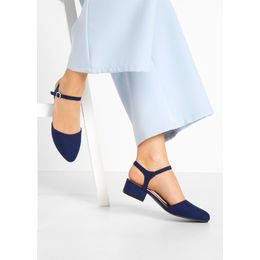 bonprix Slingpumps mit niedrigem Absatz, blau, Vegan