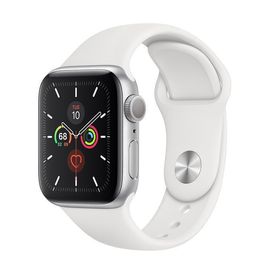 Apple Watch Series 5 (2019) GPS 40 mm - Aluminium Silber - Sportarmband Wei&szlig;