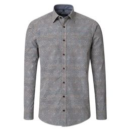 Casamoda Hemd - Casual fit - in Hellbraun/ Blau in Hellbraun/ Blau - 58% | Gr&ouml;&szlig;e L | Herren-plussize