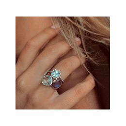 Les Petites Pr&eacute;cieuses Silber-Ring mit Edelsteinen - 77% | Gr&ouml;&szlig;e 54 | Schmuck