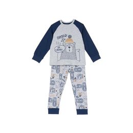 Chicco Schlafanzug Jungen Gr&ouml;&szlig;e 86 beige / marine / grau