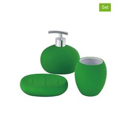 Benetton 3tlg. Badaccessoires-Set in Gr&uuml;n - 73% | Badezimmer-accessoires