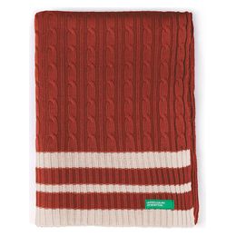 Benetton Plaid in Rot - 85% | Gr&ouml;&szlig;e 140x190 cm | Decken
