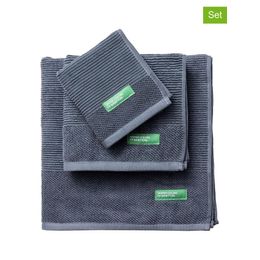 Benetton 3tlg. Frottierwaren-Set in Grau - 62% | Badtextilien