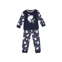 Chicco Schlafanzug M&auml;dchen Gr&ouml;&szlig;e 140 navy / pink / wei&szlig;