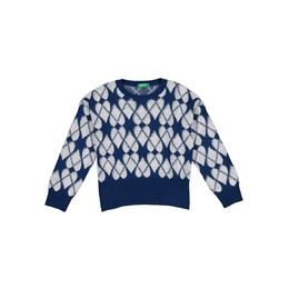 Benetton Pullover in Dunkelblau/ Wei&szlig; - 65% | Gr&ouml;&szlig;e 122 | Kinder-pullover