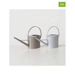 Boltze 2er-Set: Gie&szlig;kannen "Moldura" in Lila/ Grau - (B)43 x (H)25,5 x (T)13 cm - 55% | Gartendeko