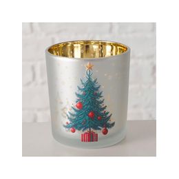 Boltze Windlicht "Christmas Tree" in Silber/ Gr&uuml;n - (H)8 cm - 54% | Kerzen-vasen