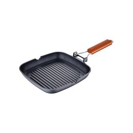 Benetton Grillpfanne in Schwarz/ Hellbraun - (L)24 x (B)24 cm - 58% | Kochgeschirr