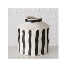 Boltze Vase ''Prymus'' in Wei&szlig;/ Schwarz - (H)14 x &Oslash; 13 cm - 52% | Kerzen-vasen