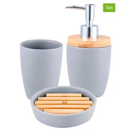Benetton 3tlg. Badaccessoires-Set in Grau - 75% | Badezimmer-accessoires