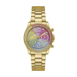 Guess Uhr 'Sol' Damen Gr&ouml;&szlig;e One Size hellblau / gelb / gold / pink