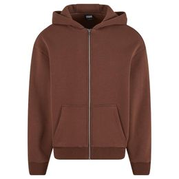 Urban Classics Zip-Up Hoodie male Brown size L