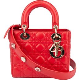 Christian Dior Crossbody Bags - Christian Dior Quilted Leather ABC Lady Dior Handb - Gr. unisize - in Rot - f&uuml;r Damen