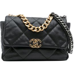 Chanel Hobo Bags - Large Lambskin 19 Flap - Gr. unisize - in Schwarz - f&uuml;r Damen