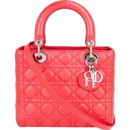 Christian Dior Crossbody Bags - Christian Dior Quilted Leather Lady Dior Handbag - Gr. unisize - in Rot - f&uuml;r Damen