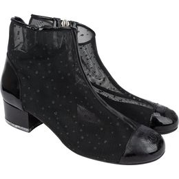 Chanel Stiefeletten - Chanel Mesh Glitter CC Ankle Shoes (35) - Gr. ONE_SIZE - in Schwarz - f&uuml;r Damen