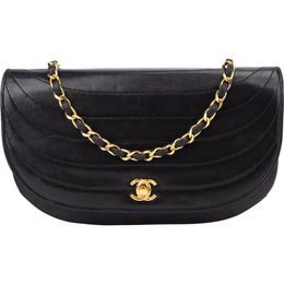 Chanel Crossbody Bags - Chanel Quilted Lambskin 24K Gold Single Flap Shoul - Gr. unisize - in Schwarz - f&uuml;r Damen