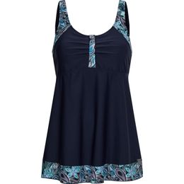 feel good Damen Tankini-Oberteil in A-Linie marine-smaragd-bedruckt Gr&ouml;&szlig;e 40C