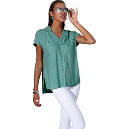 CR&Eacute;ATION L Damen Longbluse in Oversize-Form, 100% Viskose salbei Gr&ouml;&szlig;e 38