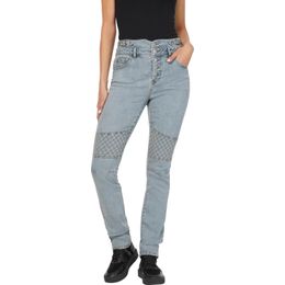 Heine Damen Jeans mit Riegeln blue-bleached Gr&ouml;&szlig;e 34