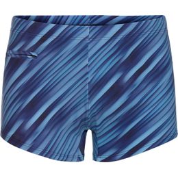 feel good Herren Badehose marine-mittelblau-bedruckt Gr&ouml;&szlig;e 5