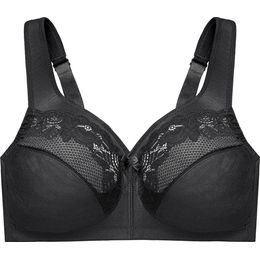 Glamorise Damen Minimizer-BH ohne B&uuml;gel mit Spitzeneinsatz schwarz Gr&ouml;&szlig;e 80D