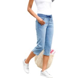 CR&Eacute;ATION L Damen Caprijeans mit Rundum-Dehnbund blue-bleached Gr&ouml;&szlig;e 40