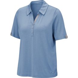 CR&Eacute;ATION L Damen Poloshirt mit Zierriegel bleu Gr&ouml;&szlig;e 36