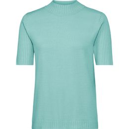 CR&Eacute;ATION L Damen Kurzarmpullover mit geripptem Kragen mint Gr&ouml;&szlig;e 38