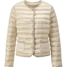 CR&Eacute;ATION L Damen Daunenjacke mit geflochtenem Zierband sand Gr&ouml;&szlig;e 40