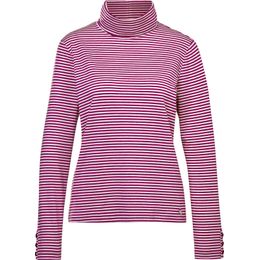 CREATION L PREMIUM Damen Rollkragenshirt im Ringel-Dessin magenta-ecru-geringelt Gr&ouml;&szlig;e 40