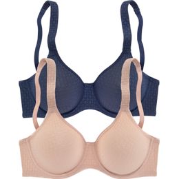 Petite Fleur Damen T-Shirt-BH marine+toffee Gr&ouml;&szlig;e 100B